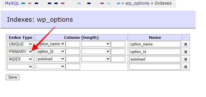 How To Fix A Missing Primary Key In Wordpress Table Wpoptions • Wp Staging