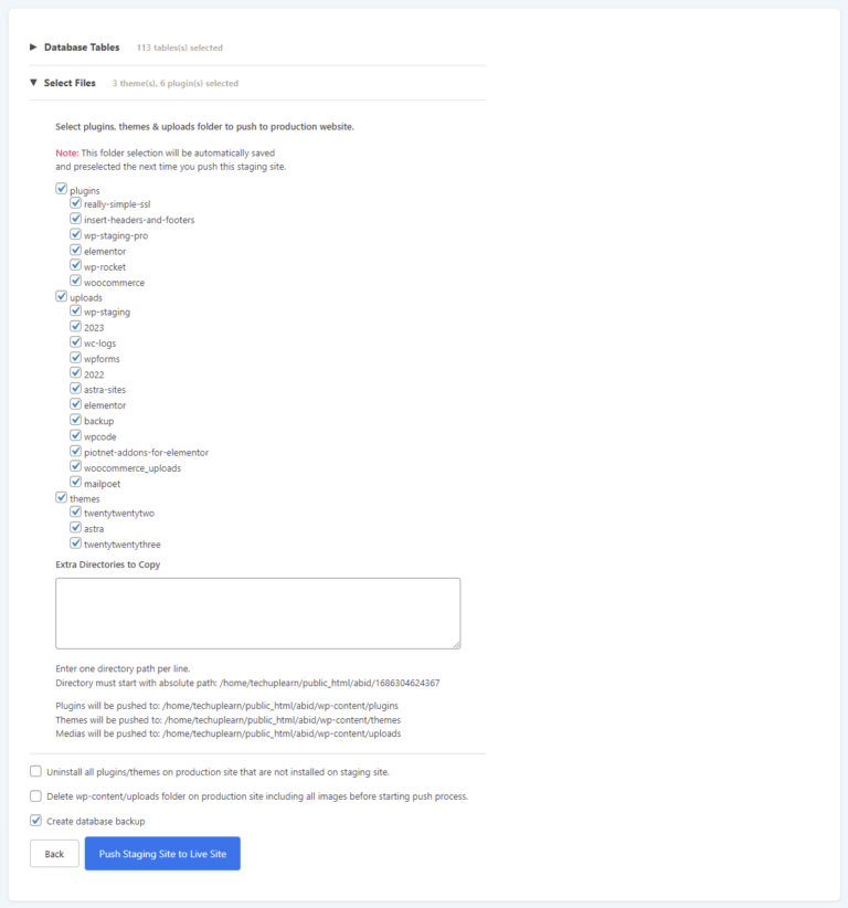 Push a Staging Site to Live Production Site • WP STAGING