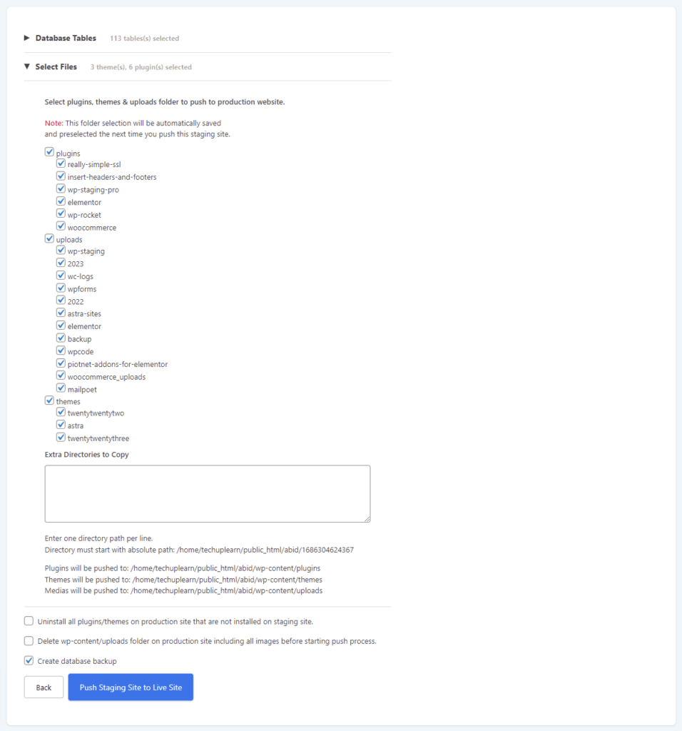 Push a Staging Site to Live Production Site • WP STAGING